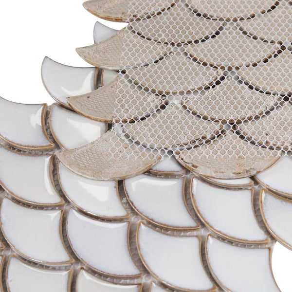 Elysium Tiles Dragon Scale Fancy White 9.75" x 12" Mosaic Tile – AMA ...