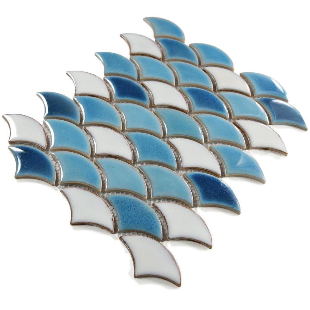 Elysium Tiles Dragon Scale Lake 9.75" x 12" Mosaic Tile – AMA StoneWorks