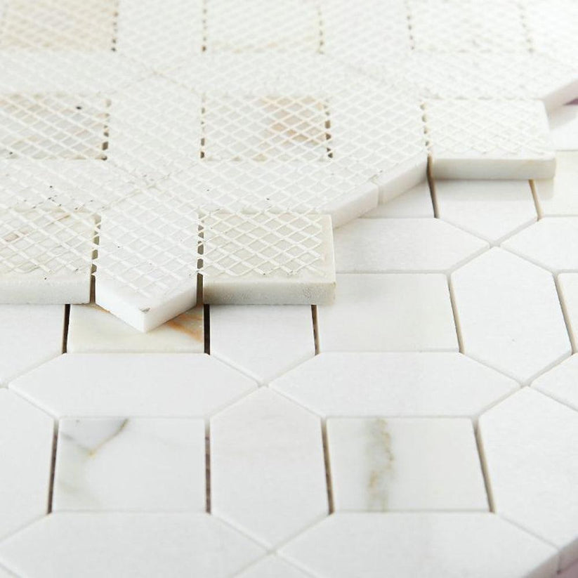 Elysium Tiles Eclipse Calacatta Gold 12" x 12" Marble Mosaic Tile – AMA ...