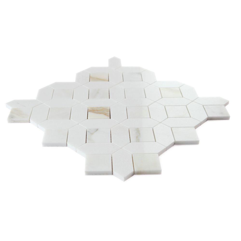 Elysium Tiles Eclipse Calacatta Gold 12" x 12" Marble Mosaic Tile – AMA ...