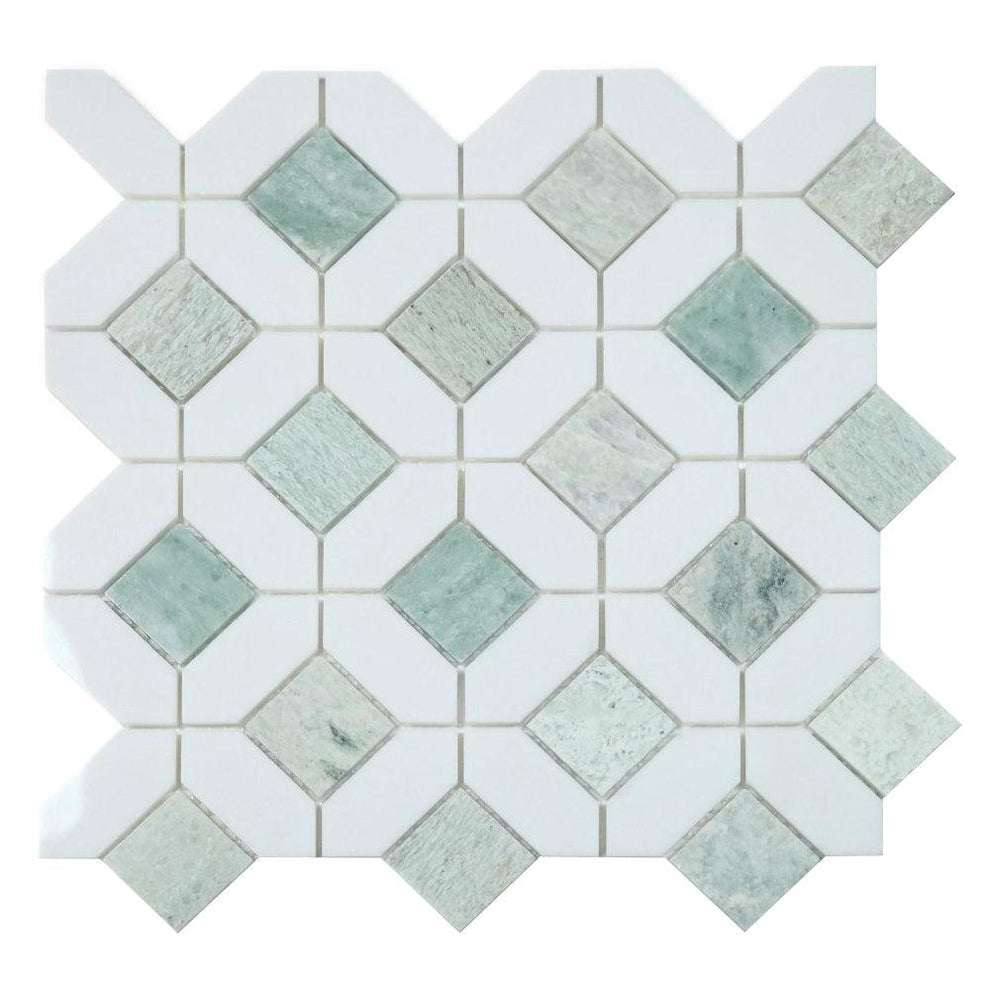 Elysium Tiles Eclipse Green 12.25" x 12.25" Marble Mosaic Tile – AMA ...