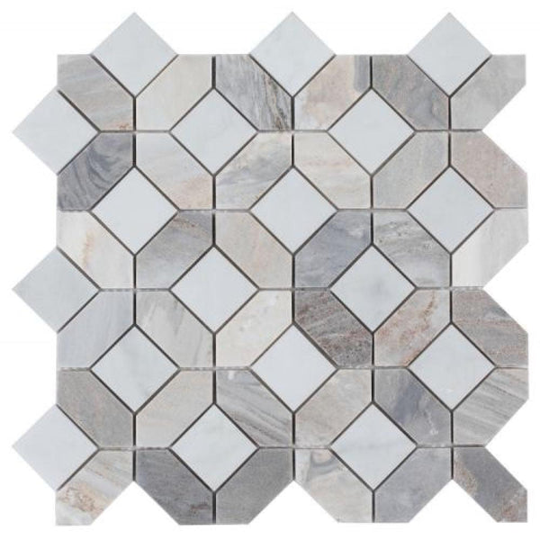 Elysium Tiles Eclipse Sky 12.25" x 12.25" Marble Mosaic Tile – AMA ...