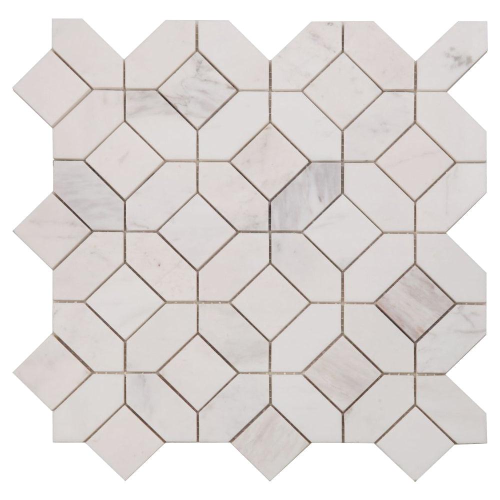 Elysium Tiles Eclipse White 12" x 12" Marble Mosaic Tile – AMA StoneWorks