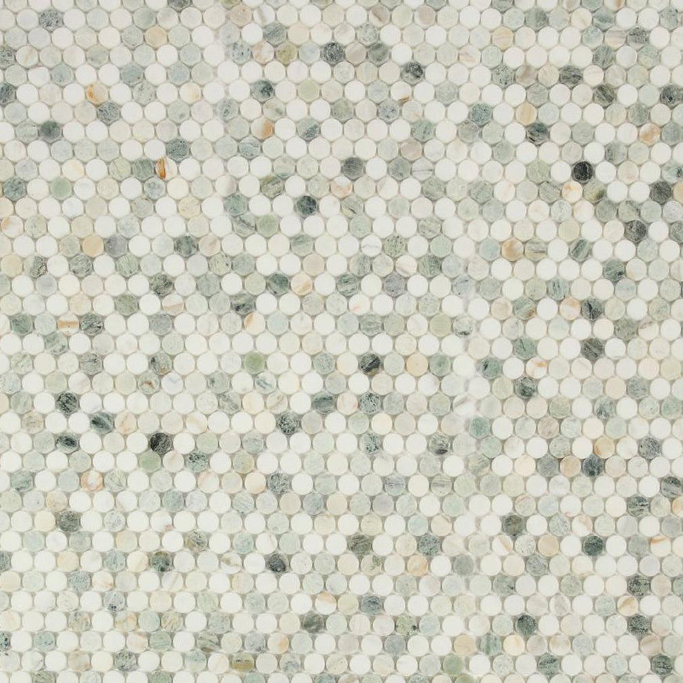 Elysium Tiles Penny Marble Spring 11" x 11.75" Marble Mosaic Tile – AMA ...
