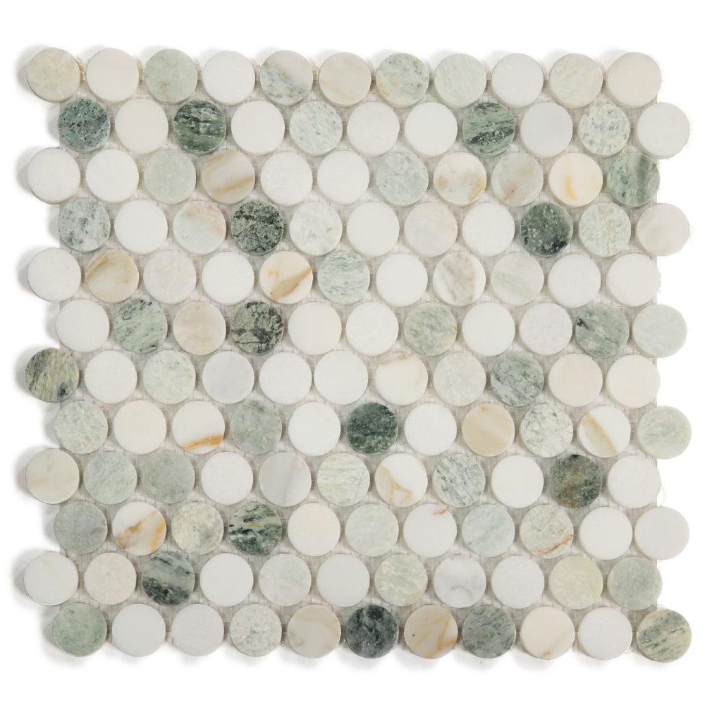 Elysium Tiles Penny Marble Spring 11" x 11.75" Marble Mosaic Tile – AMA ...