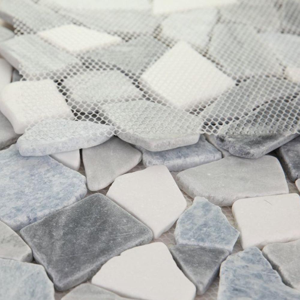Elysium Tiles River Stone Blue Ocean 12" x 12" Marble Mosaic Tile – AMA ...