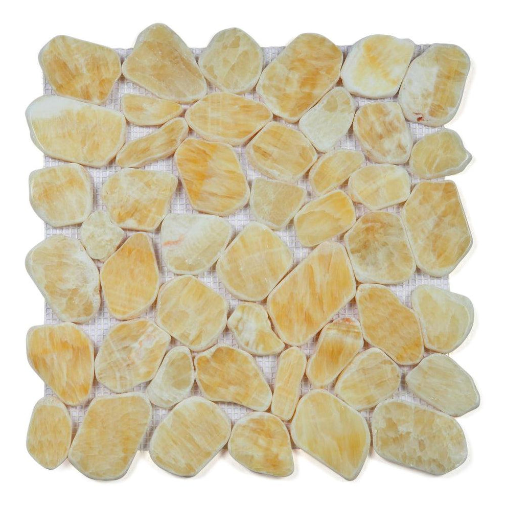 Elysium Tiles River Stone Honey Onyx 12" x 12" Onyx Mosaic Tile – AMA ...