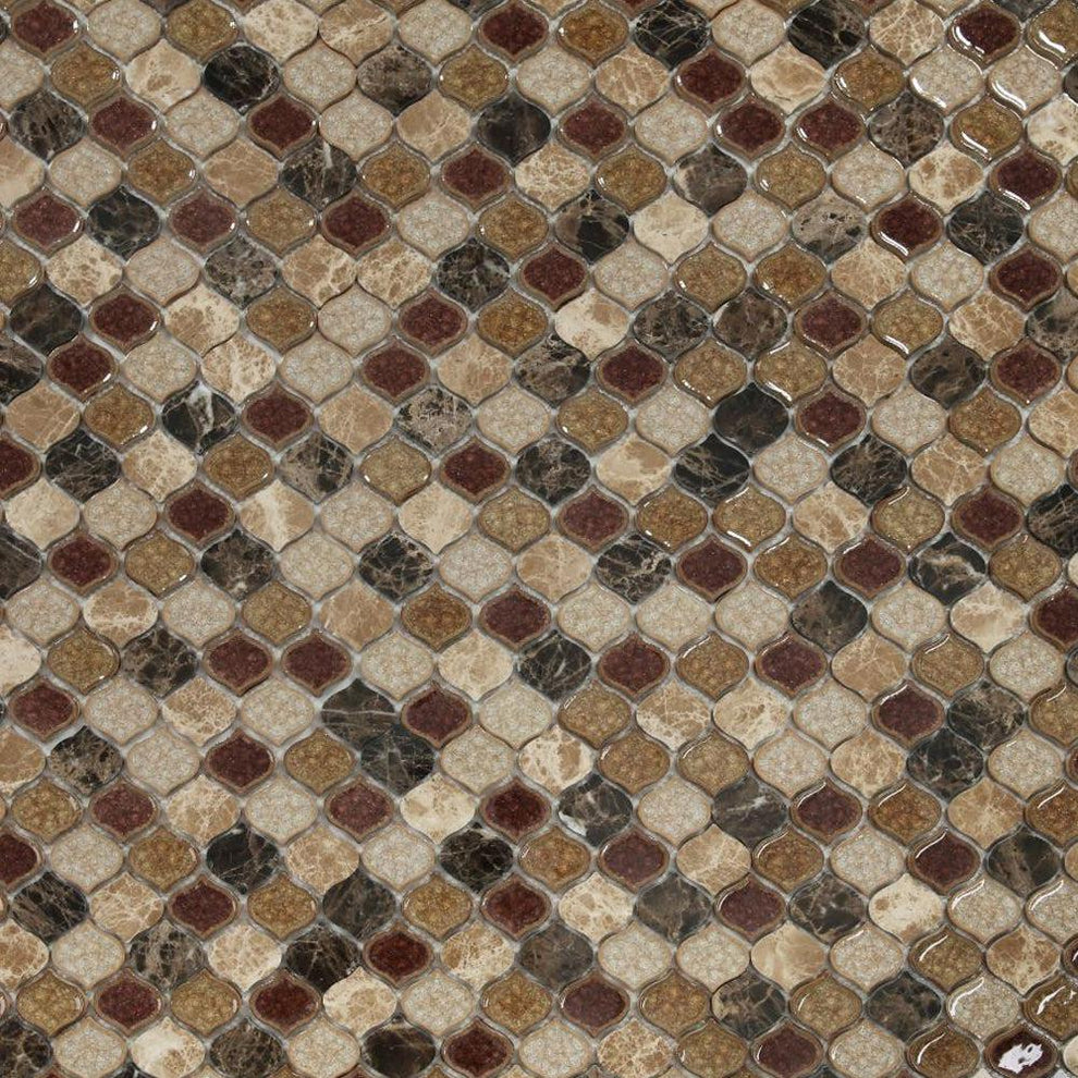 Elysium Tiles Van Gogh Princess 11" x 11" Marble And Glass Mosaic Tile ...