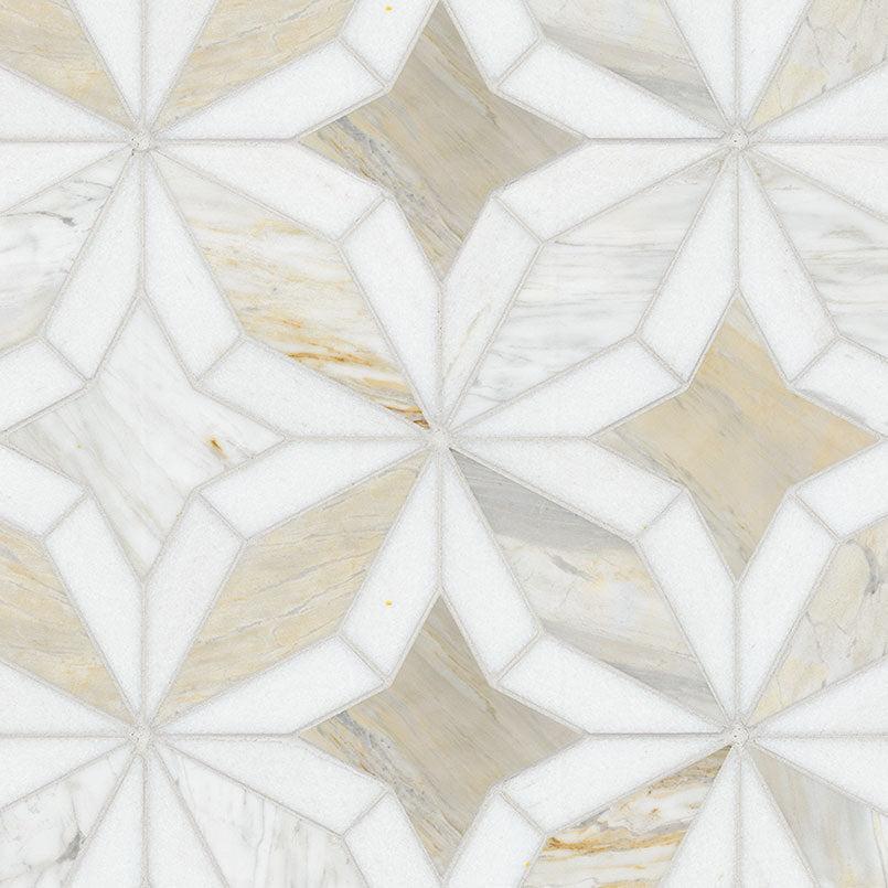MSI Athena Gold Estrella 10" x 10.25" Polished Marble Mosaic Tile – AMA ...